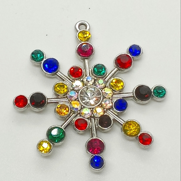 Source Unknown | Jewelry | Starburst Silvertone Multicolor Ab ...